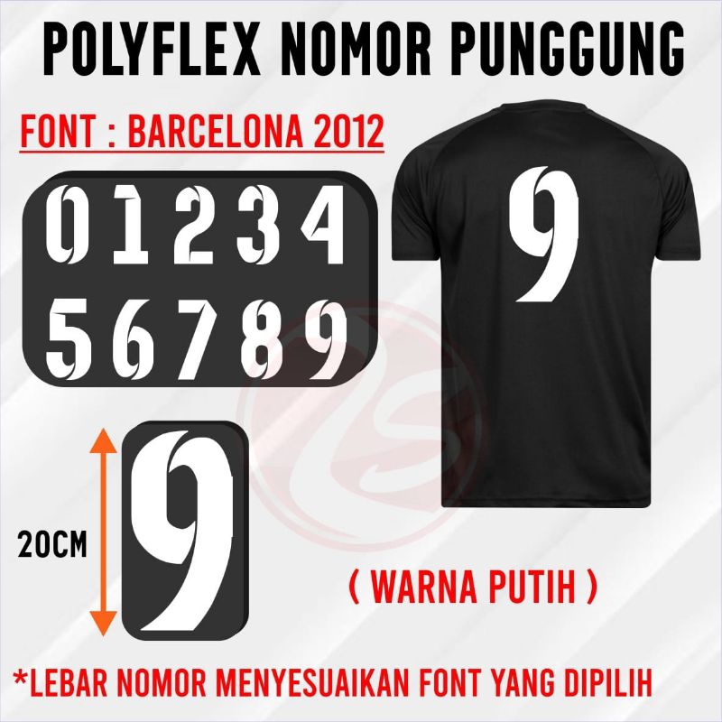 Jual Nomor punggung jersey bola poliflex satuan per angka per digit ...