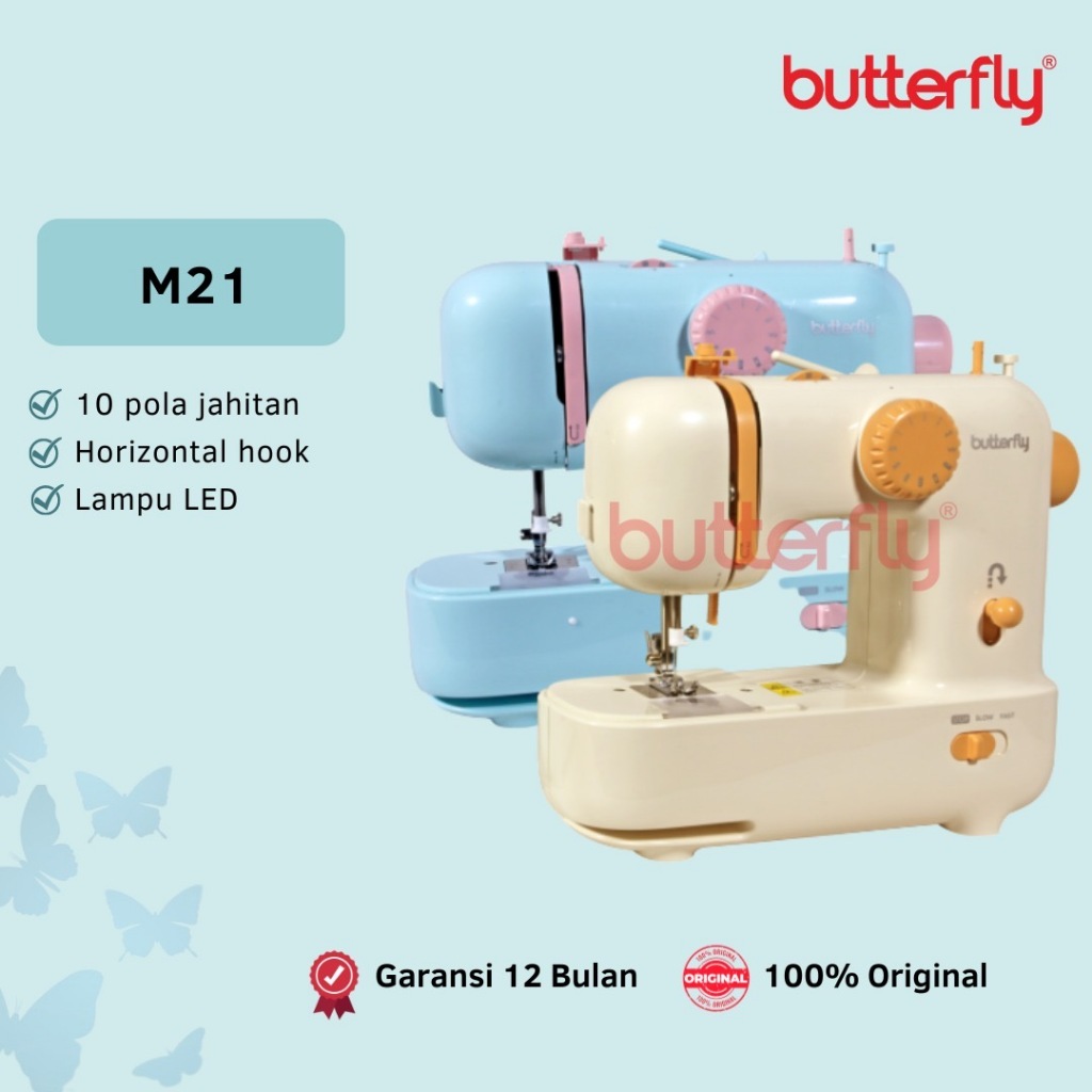 Jual MESIN JAHIT PORTABLE MINI BUTTERFLY M21 | Shopee Indonesia