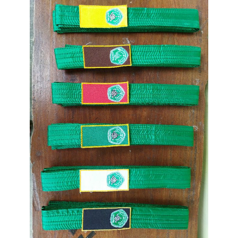 Jual Sabuk Tingkatan Siswa Pagar Nusa UKT PN Strip Hijau Merah Kuning ...