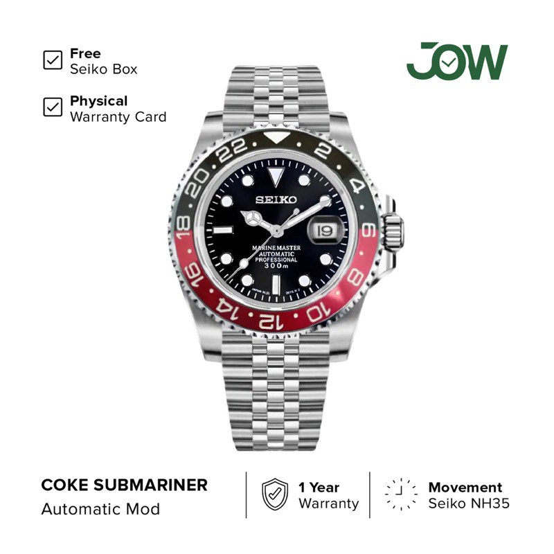 Jual Seikomod Submariner Coke Automatic NH35 GMT Bezel Sapphire Crystal | Shopee Indonesia