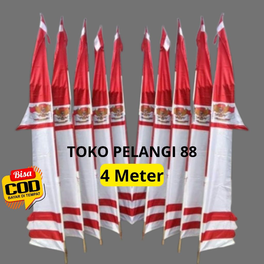 Jual Layur Garuda Merah Putih 4meter Bendera Umbul-umbul Merah Putih Garuda | Shopee Indonesia
