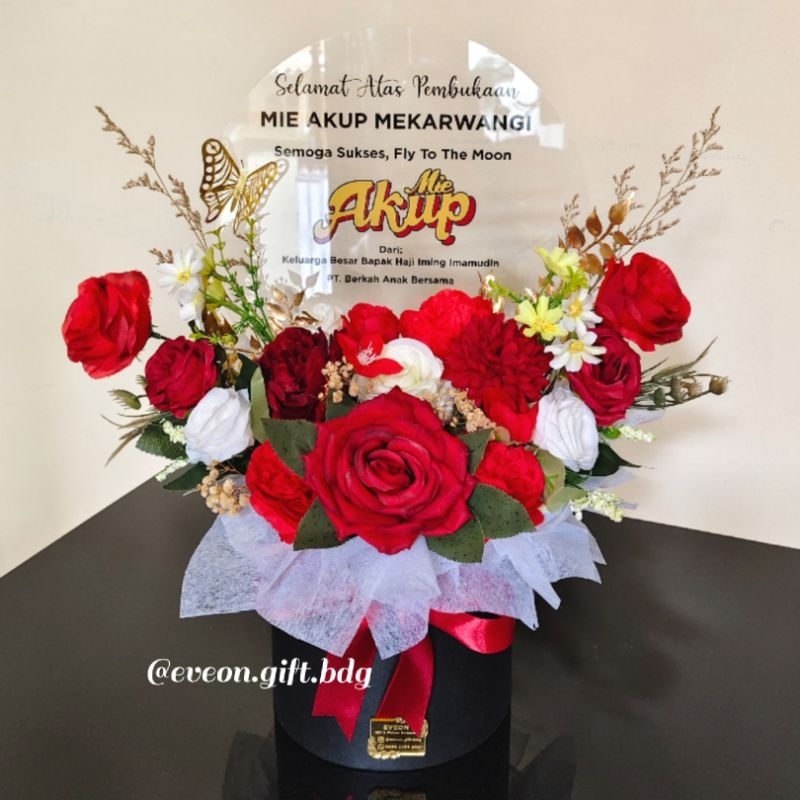 Jual Acrylic Papan Bunga | Bloom Box Congratulation Opening | Hadiah ...