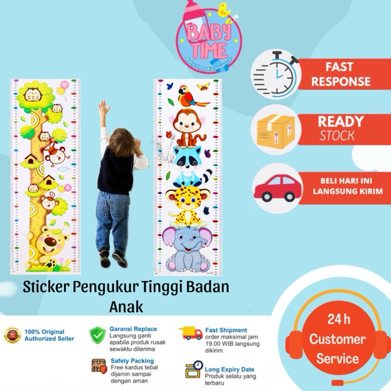 Jual Sticker Dinding Tinggi Badan Dinding Pengukur Anak Sticker Wall ...