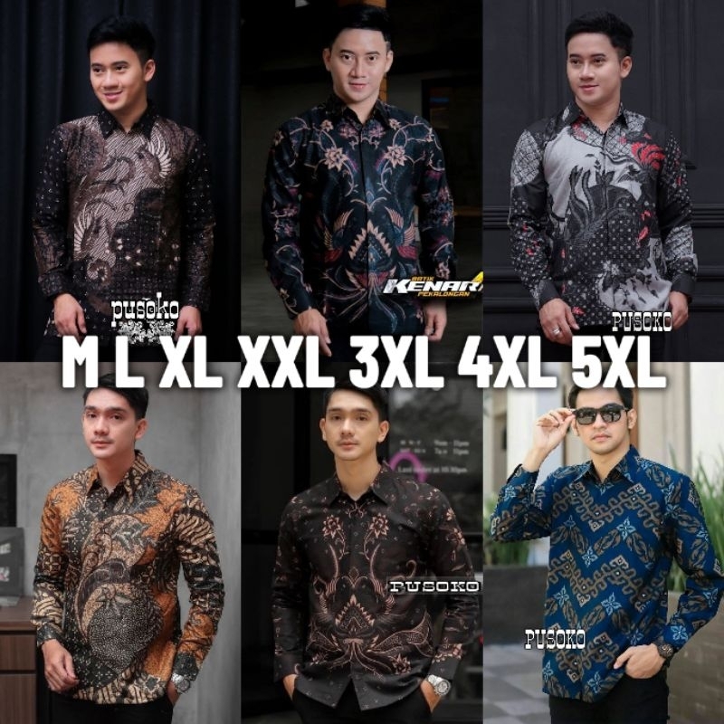 Jual batik pria terlaris baju batik pria lengan panjang batik big size ...