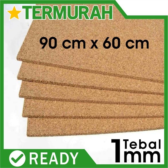 Jual cork board 1mm 60cm x 90cm / cork sheet gabus patah mading tanpa frame | Shopee Indonesia