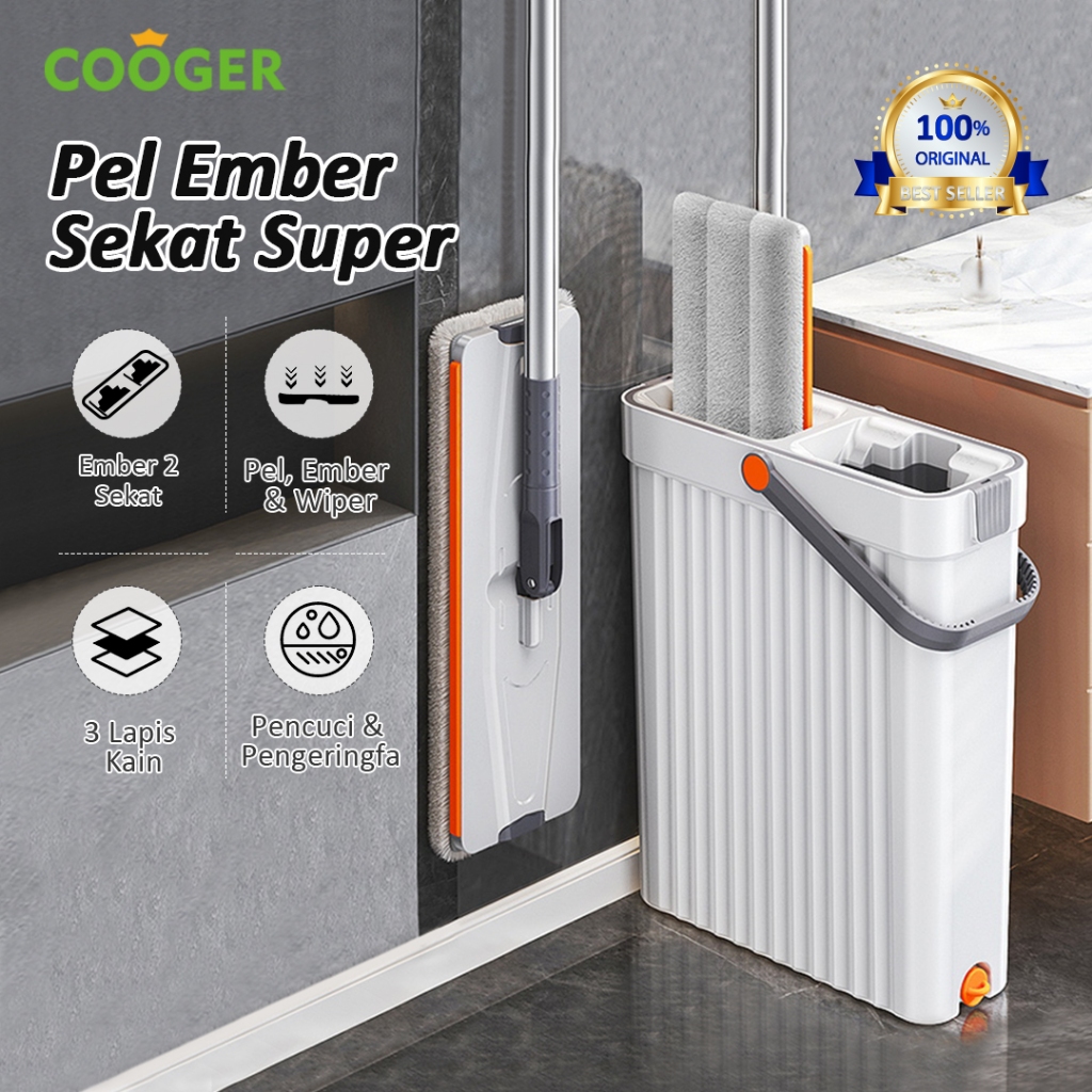 Jual COOGER Alat Pel Lantai Dengan Ember Sekat Pel Lantai Dual Ember ...