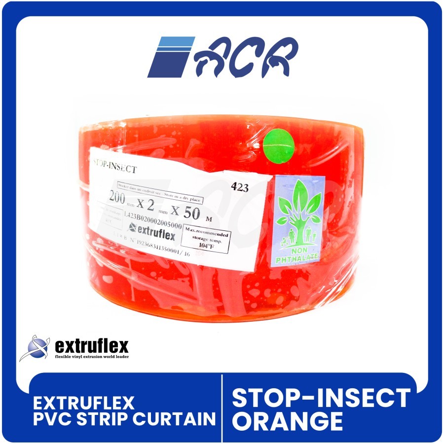 Jual Tirai PVC Curtain Orange Stop-Insect 20cmx2mm per Meter - EXTRUFLEX | Shopee Indonesia