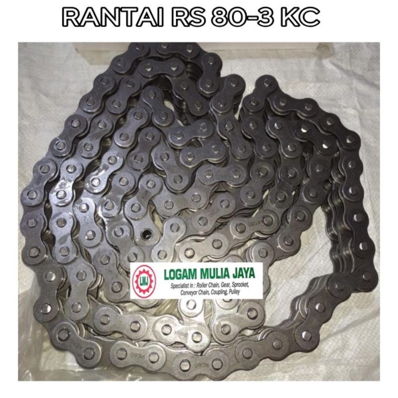 Jual ROLLER CHAIN RANTAI SPROCKET RS 80 TRIPLE MERK KC RS 80-3 KC RANTE ...