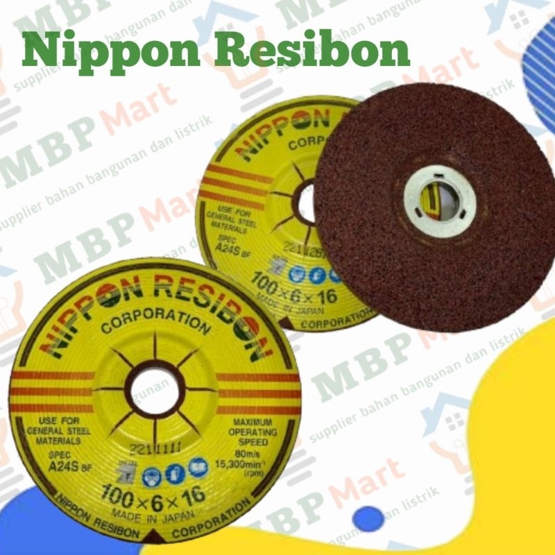 Jual MATA BATU GERINDA POLES 4 INCH NIPPON RESIBON A24S 4x6 GRINDING ...