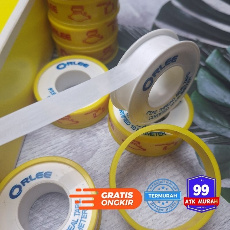 Jual 10 Roll Seal Tape Kran Air/Sealtape Orlee 10m/Pengencang Kran Pipa ...