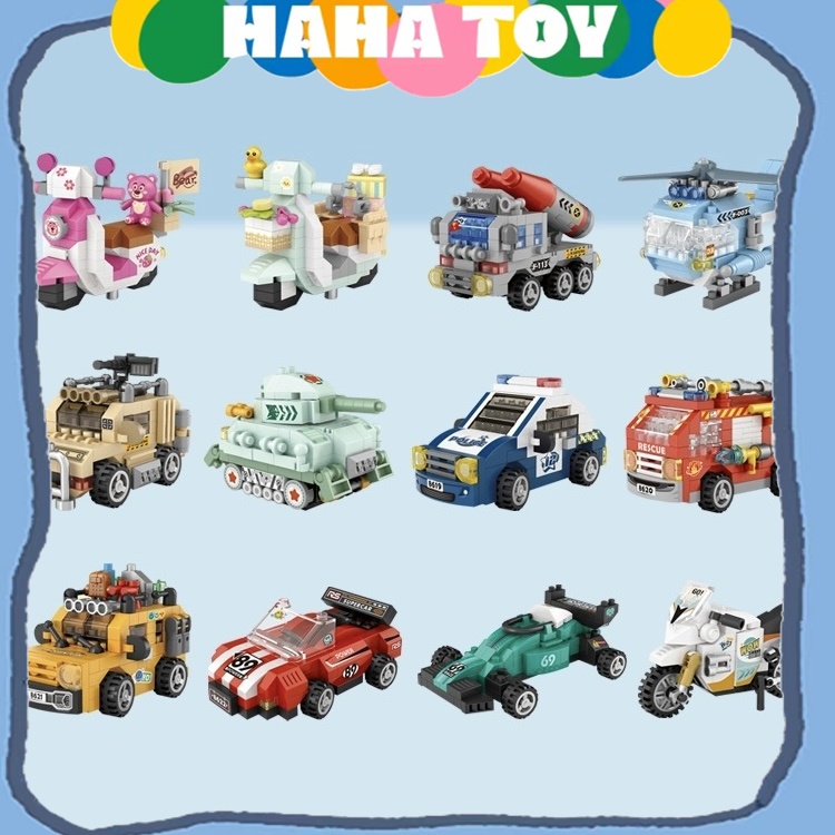 Jual HaHa Toy Blok Bangunan Mobil Truk Bricks Motor Mainan Balok Nano ...