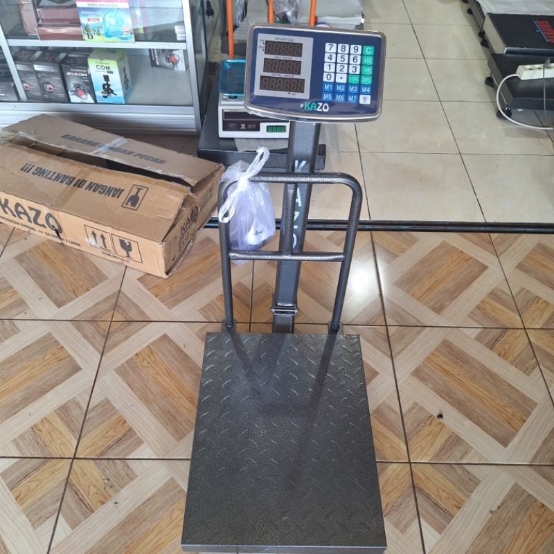 Jual timbangan digital duduk lantai Kazo 150kg plat 40x50 cm | Shopee Indonesia