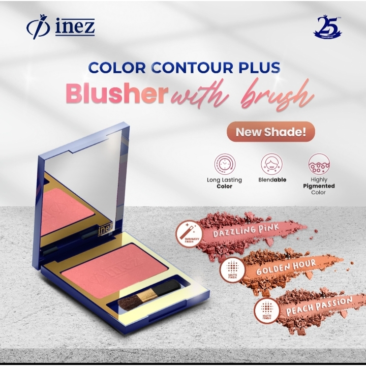 Jual Blush On Inez Color Contour Plus Blusher | Shopee Indonesia