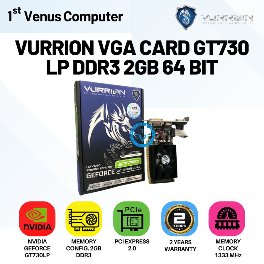 Jual VURRION GT730 LP DDR3 2GB 64 BIT VGA CARD GT 730 DDR3 / VUR06-VUR ...