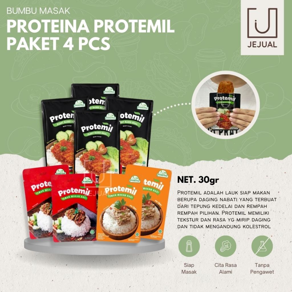 Jual PROTEMIL Rasa Balado/Gulai/Opor Paket Isi 4 Pcs 30 Gr Proteina ...