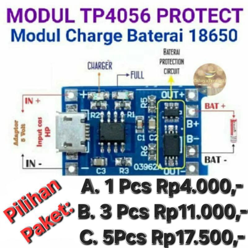 Jual TP4056 PROTECT (1pcs/3pcs/5pcs) | Shopee Indonesia