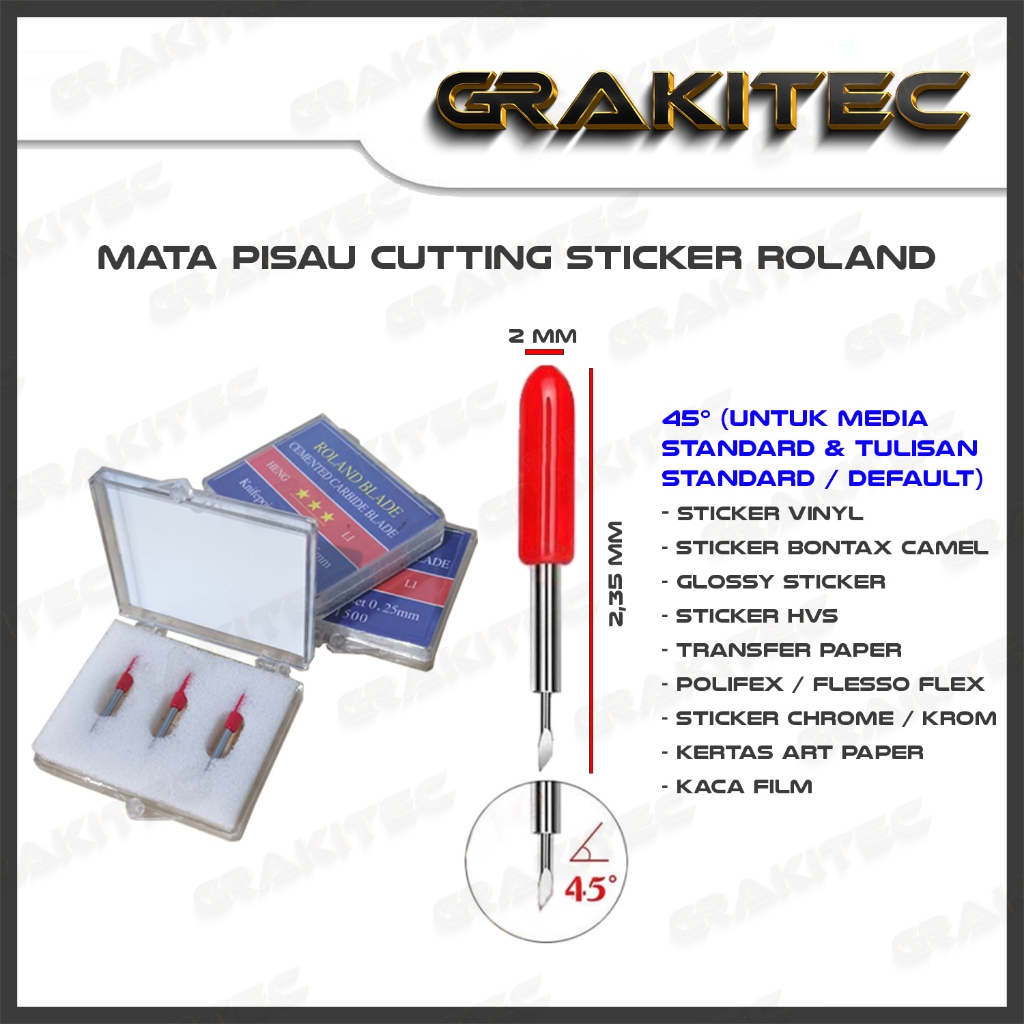 Jual 3 pcs Blade / Jarum / Mata Pisau Import Mesin Cutting Sticker untuk Roland J*nka Teneth ...