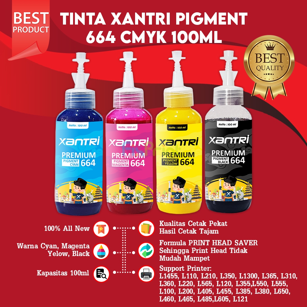 Jual Refill ink Pigment Xantri 100ml 664 Tinta Anti air Printer Epson ...