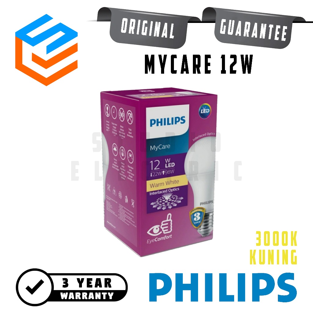 Jual Lampu Bohlam LED Philips Mycare Bulb 12 Watt Kuning (12W 12 W 12Watt) | Shopee Indonesia