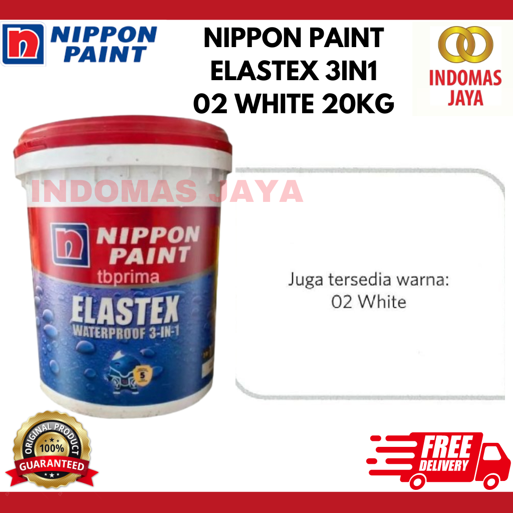 Jual CAT TEMBOK ANTI BOCOR/WATERPROOFING NIPPON PAINT ELASTEX 02 WHITE 20 KG | Shopee Indonesia