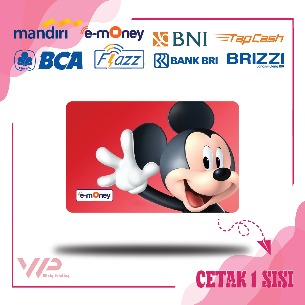 Jual KARTU EMONEY DESIGN ANIME MICKEY MOUSE MERAH E MONEY E TOLL ...