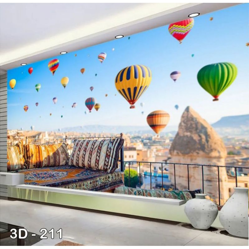 Jual Wallpaper 3D Custom Balon Udara walpaper Turki Air Baloon ...