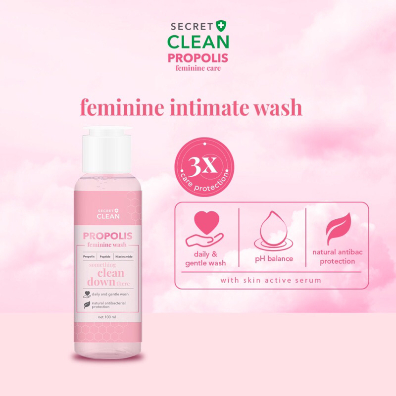 Jual Secret Clean Propolis Feminine Wash 100ml pink | Shopee Indonesia