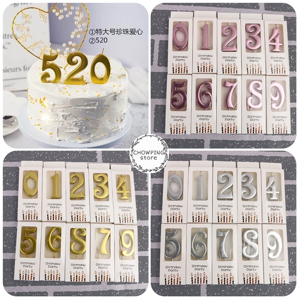 Jual Lilin Angka Ulang Tahun Birthday Number Candle JUMBO Rose Gold ...