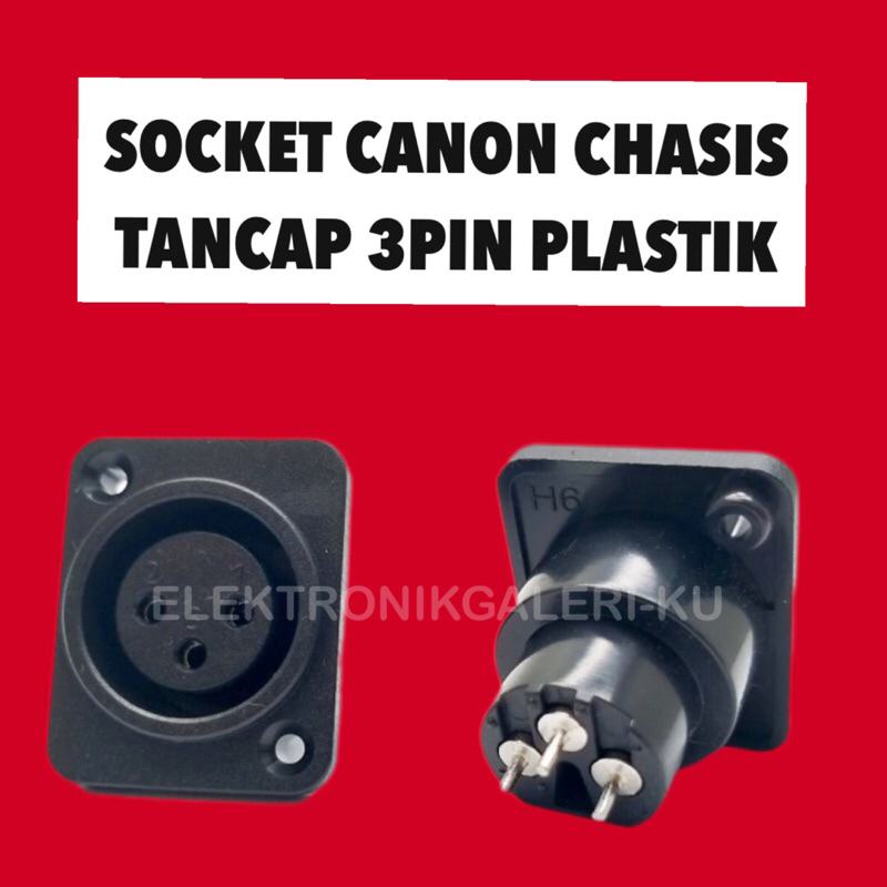 Jual SOCKET CHASIS CANON TANCAP 3PIN PLASTIK | Shopee Indonesia