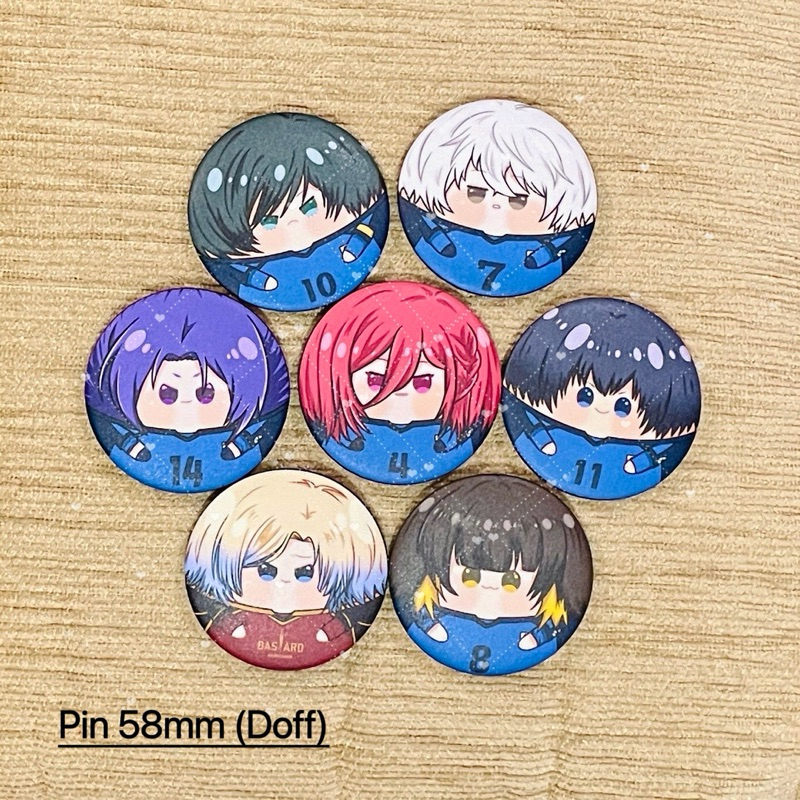 Jual pin blue lock 58mm doff laminated glitter pin badge pin button ...