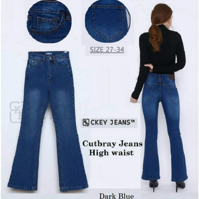 Jual Ckey Cutbray Jeans Wanita / Cutbray Jeans Highwaist | Shopee Indonesia