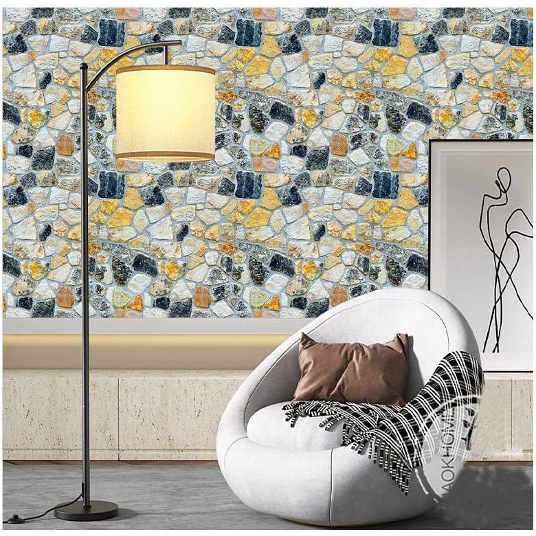 Jual Wallpaper Stiker Dinding Batu Alam Pecah Ukuran 9m s/d 10m x 45cm ...