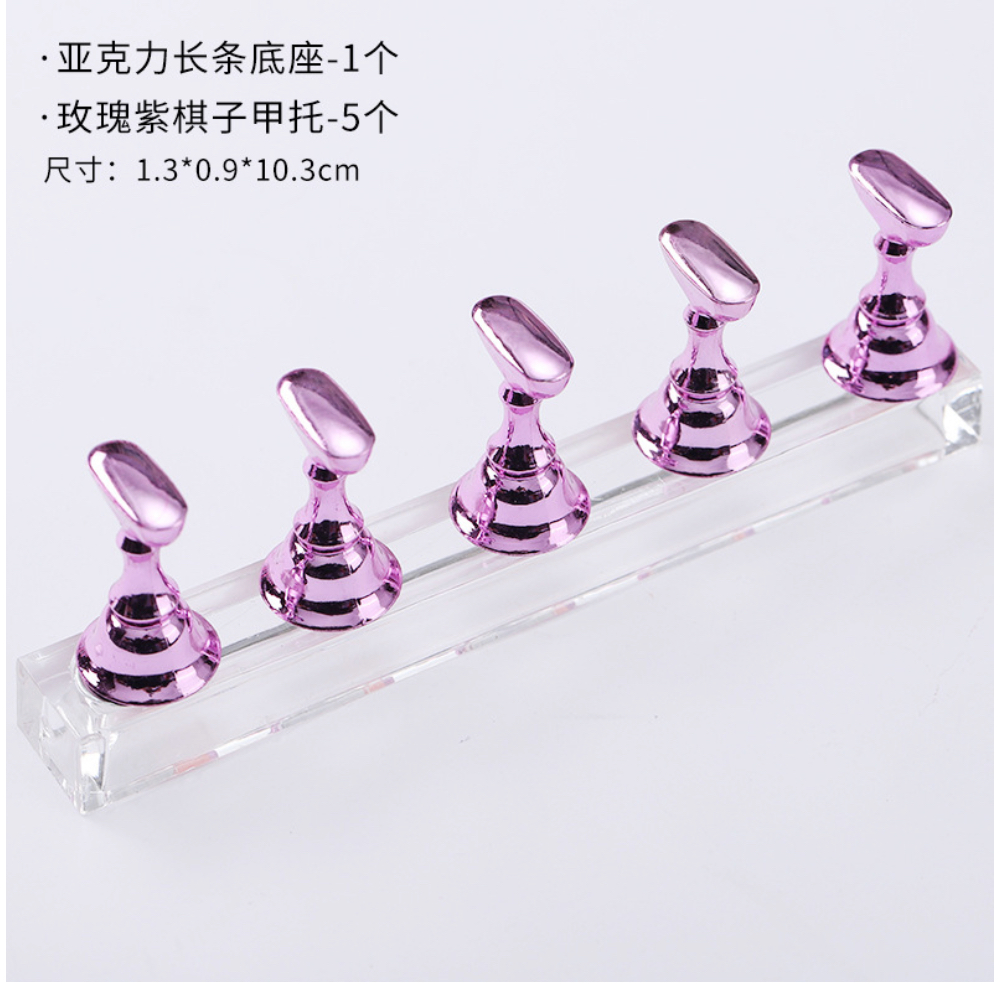 Jual Stand Display Kuku Palsu Magnetik Bahan Metal Untuk Latihan Nail Art 5 Buah Papan Catur