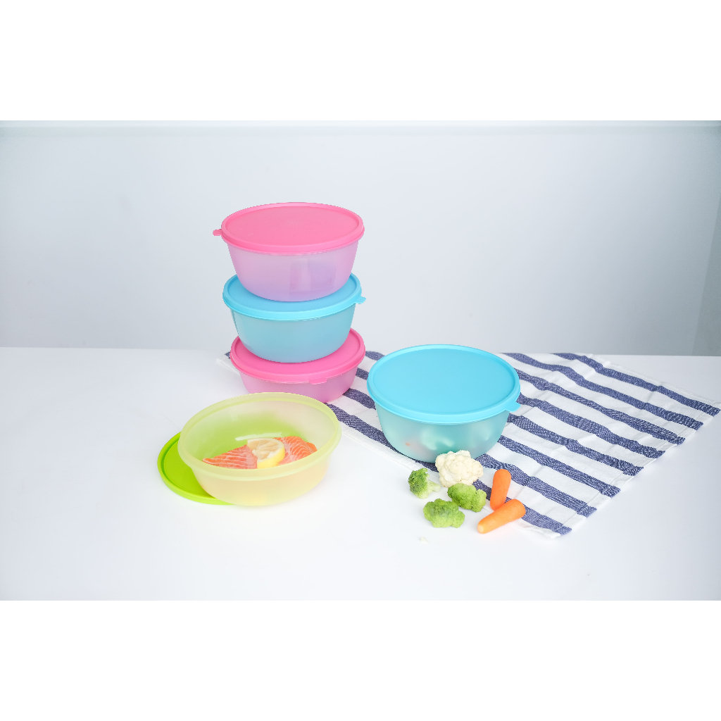 Jual Food Container Set isi 2 Pcs Toples Plastik Bulat Wadah Makanan ...