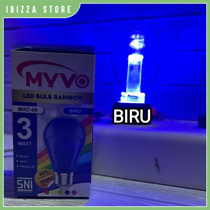Jual Lampu LED Warna MYVO RAINBOW BULB WARNA 3W MODEL PIJAR LAMPU HIAS ...