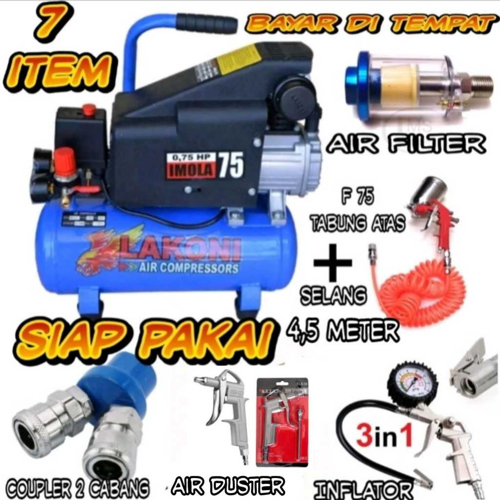 Jual YUKIDO 1HP 10L Oilless Air Compressor Silent Kompresor Angin Mini ...