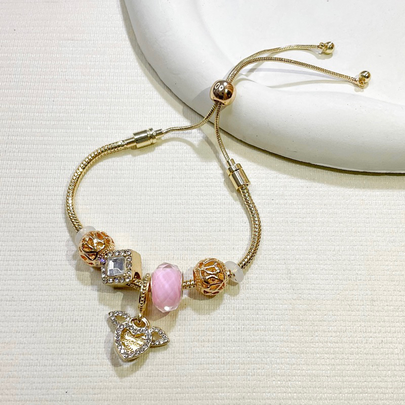 Jual Gelang Tangan Rantai Wanita Pandora Bracelet Charms Serut Bangle ...