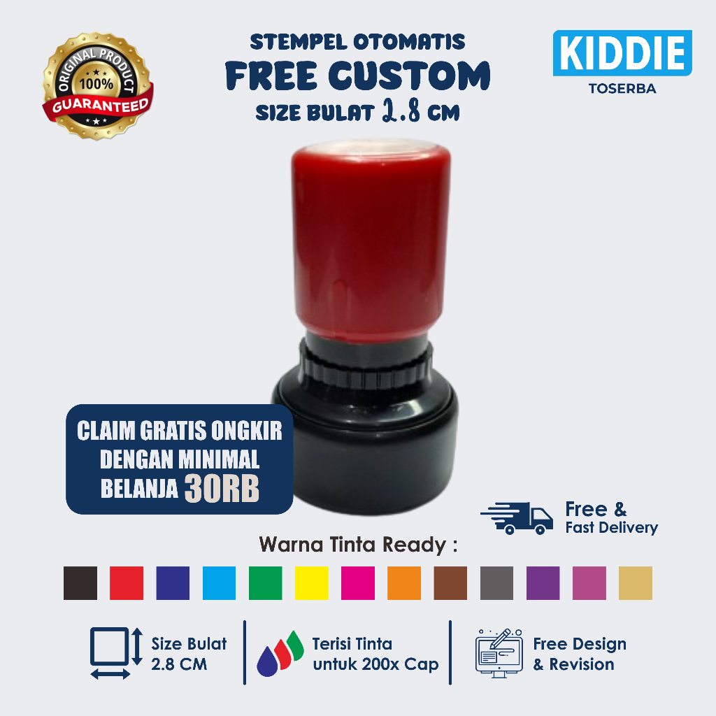 Jual Stempel Flash Bulat 2,8 CM, stampel online shop, Stempel otomatis ...