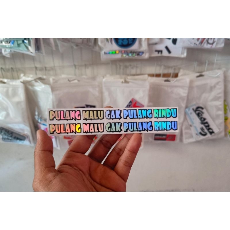 Jual Stiker cutting Pulang malu tak pulang rindu stiker kata kata lucu ...