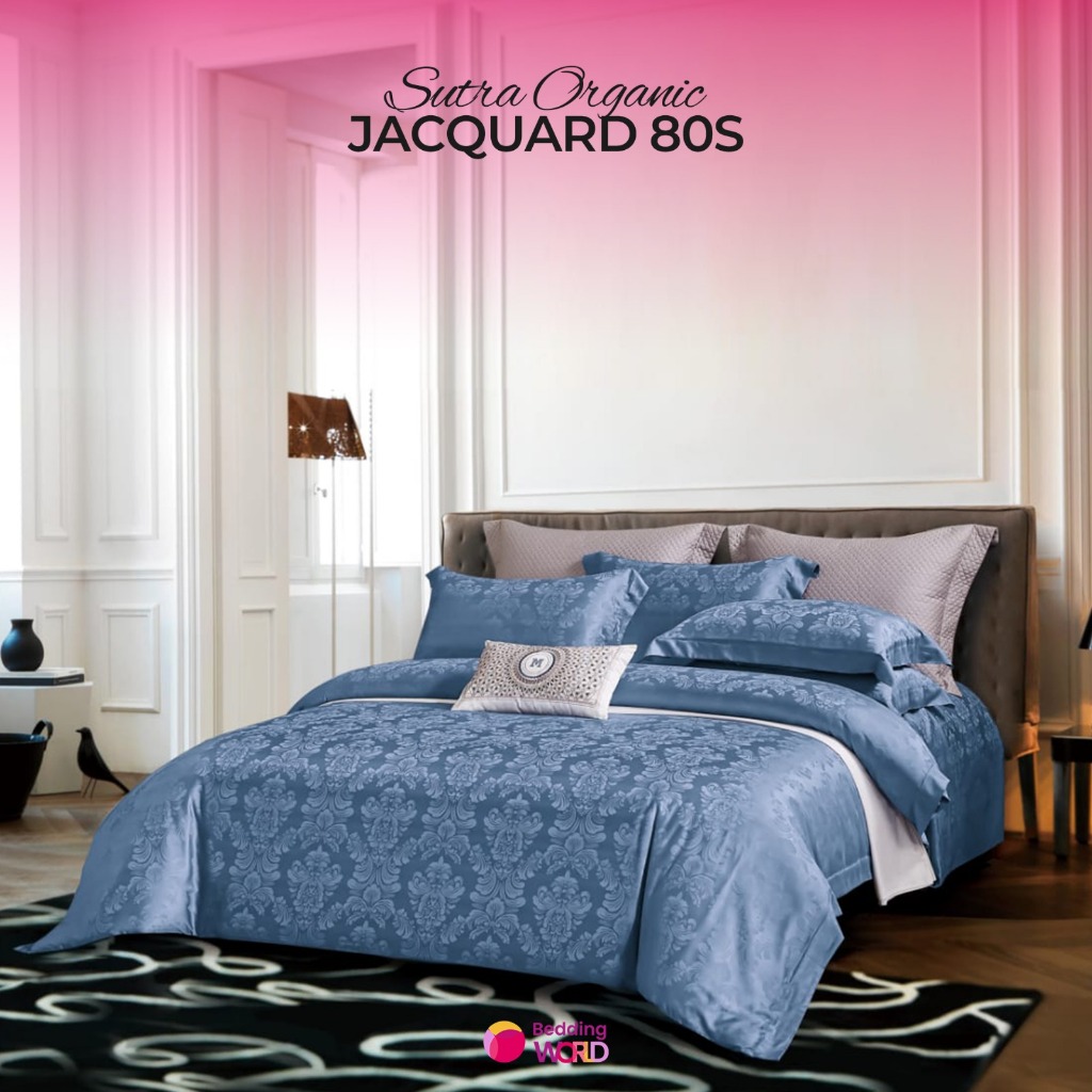 Jual Sprei Set Sutra Organic Jacquard 80s / Sprei mewah sutera / Sprei ...