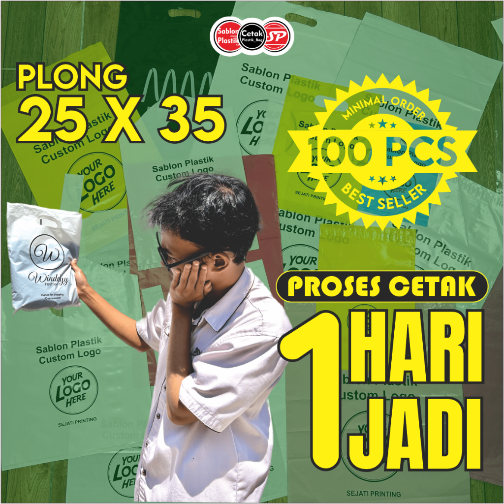 Jual Plastik Sablon Plong HD Ukuran 25x35 FREE DESIGN bisa COD | Shopee ...