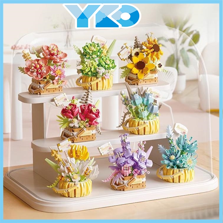 Jual YKO Bricks Flower Balok Bunga Buku Pot Bunga Nano Block Rakitan ...
