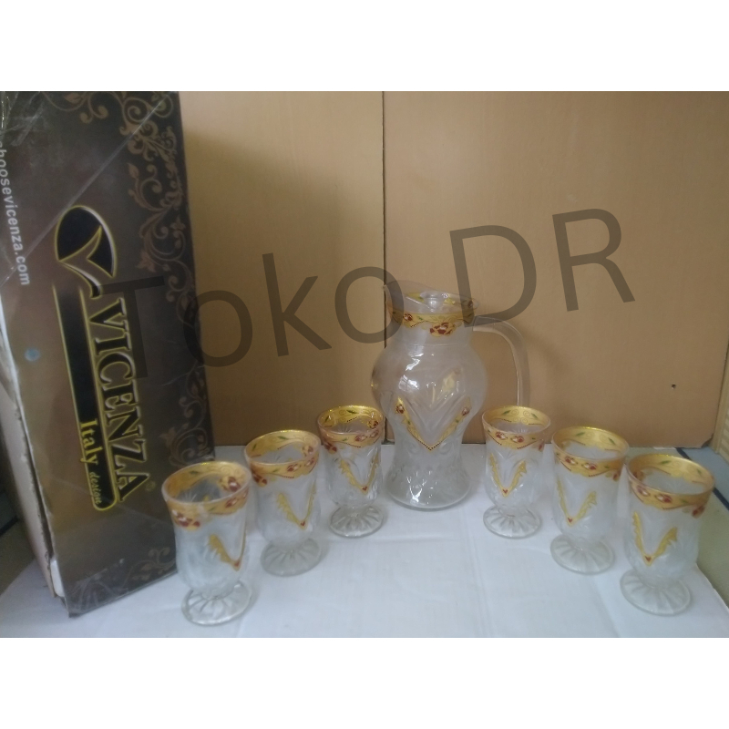 Jual 7pcs Eskan Set / Teko Set VG76 / VICENZA / kaca | Shopee Indonesia