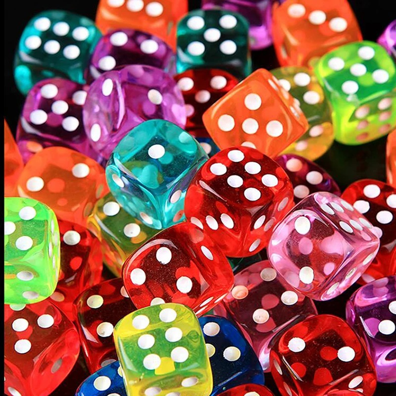 Jual Dadu Transparan Glow In The Dark Dice Putih Bening Candy Color ...