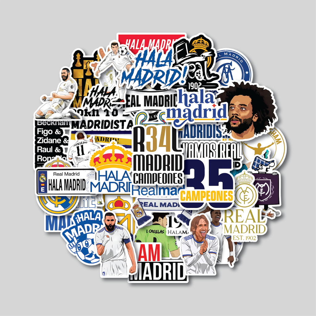 Jual STICKER PACK REAL MADRID | STICKER TUMBLER | STIKER LAPTOP KOPER ...