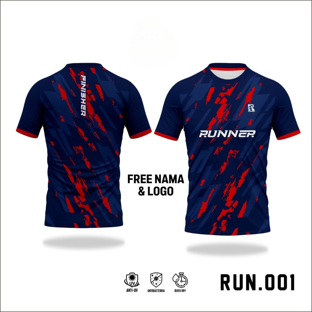 Jual Jersey Running Full Printing Sublimasi Free Custom Nama dan Nomer ...