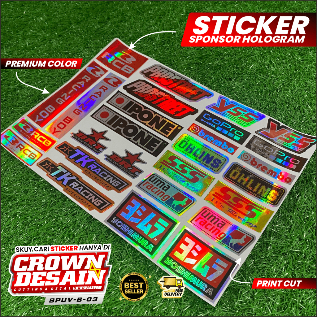 Jual Stiker Pack Sponsor Motor Racing Stiker Sponsor Hologram Racing ...