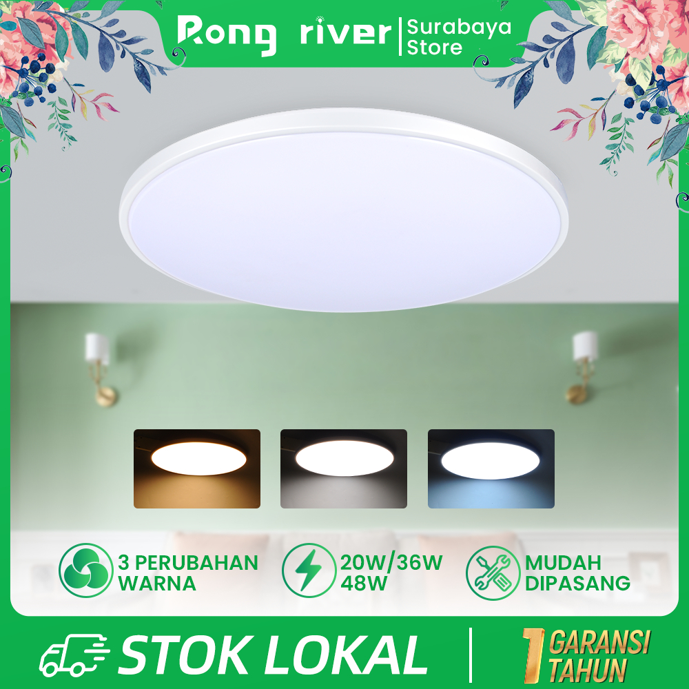 Jual RONG RIVER [Surabaya] 48W 36W 20W Lampu Plafon Minimalis 3 Warna ...