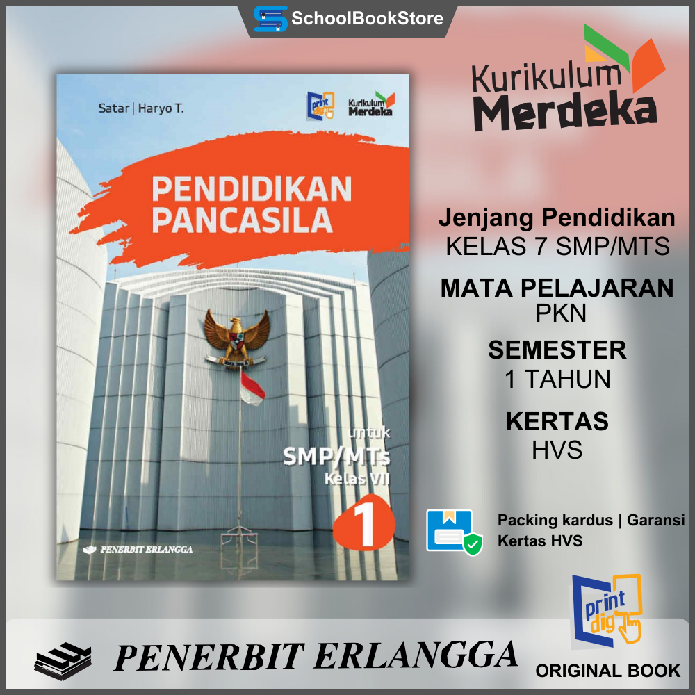 Jual BUKU PAKET SISWA PKN KELAS 7 1 SMP KURIKULUM MERDEKA ERLANGGA ...