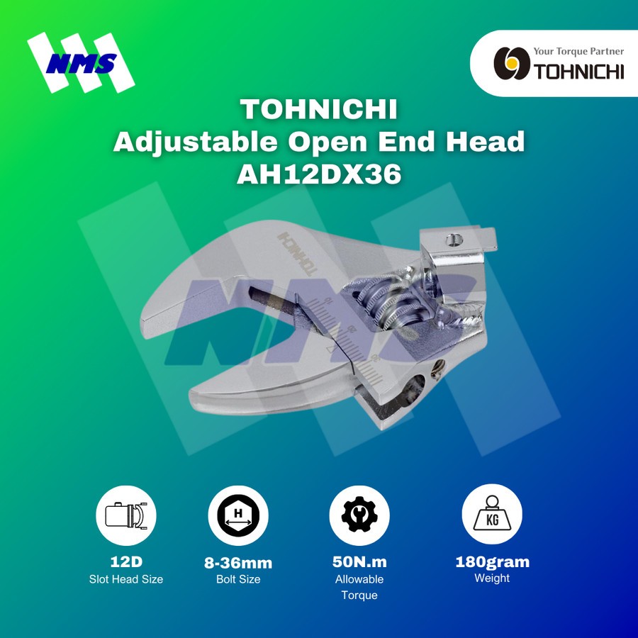 Jual Kunci Inggris Tohnichi AH12Dx36 8-36mm Adjustable Open End Head ...